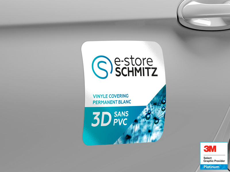 Impression Vinyle Adhésif sans PVC Covering Permanent Blanc (3D) | e ...