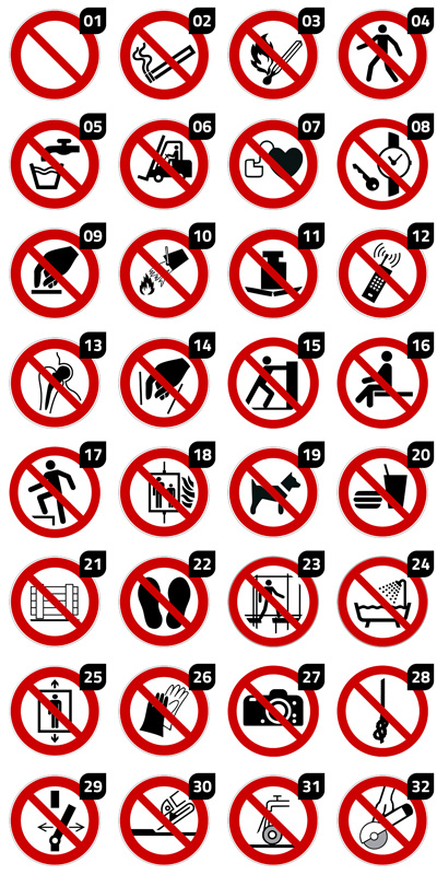 Impression Signalétique Pictogrammes Interdiction | e-store SCHMITZ