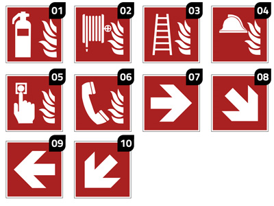 Impression Signalétique Pictogrammes Incendie | e-store SCHMITZ