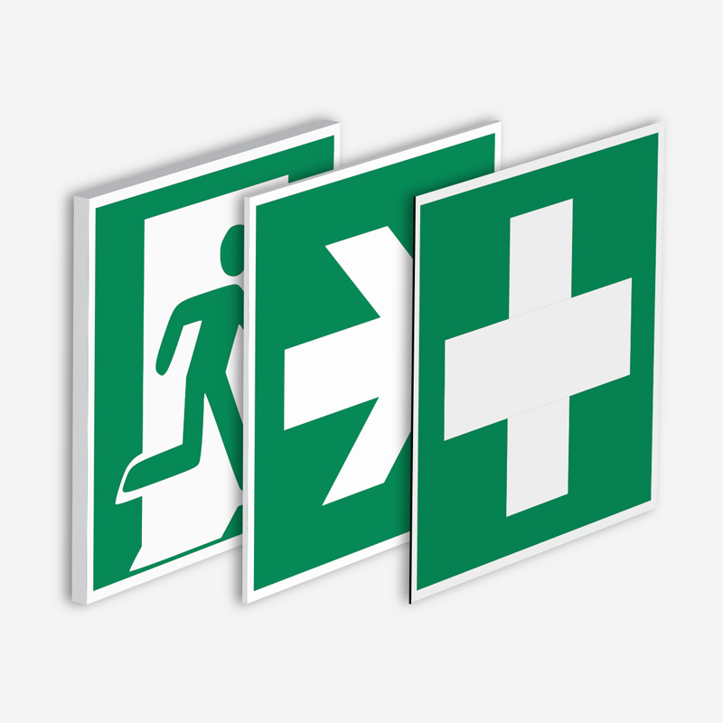Impression Signalétique Pictogrammes Évacuation/Secours | e-store SCHMITZ