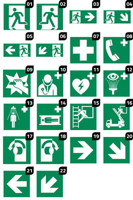 Impression Signalétique Pictogrammes Évacuation/Secours | e-store SCHMITZ